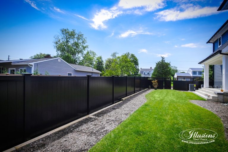 Black PVC Vinyl Privacy Fencing Panels | Illusions Fence