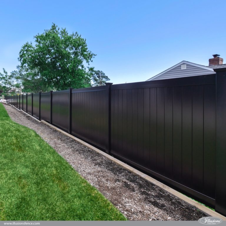 Black PVC Vinyl Privacy Fencing Panels | Illusions Fence